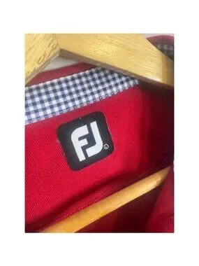 FootJoy | Shirts | Footjoy Mens Red Gingham Trim Performance Golf Polo ...